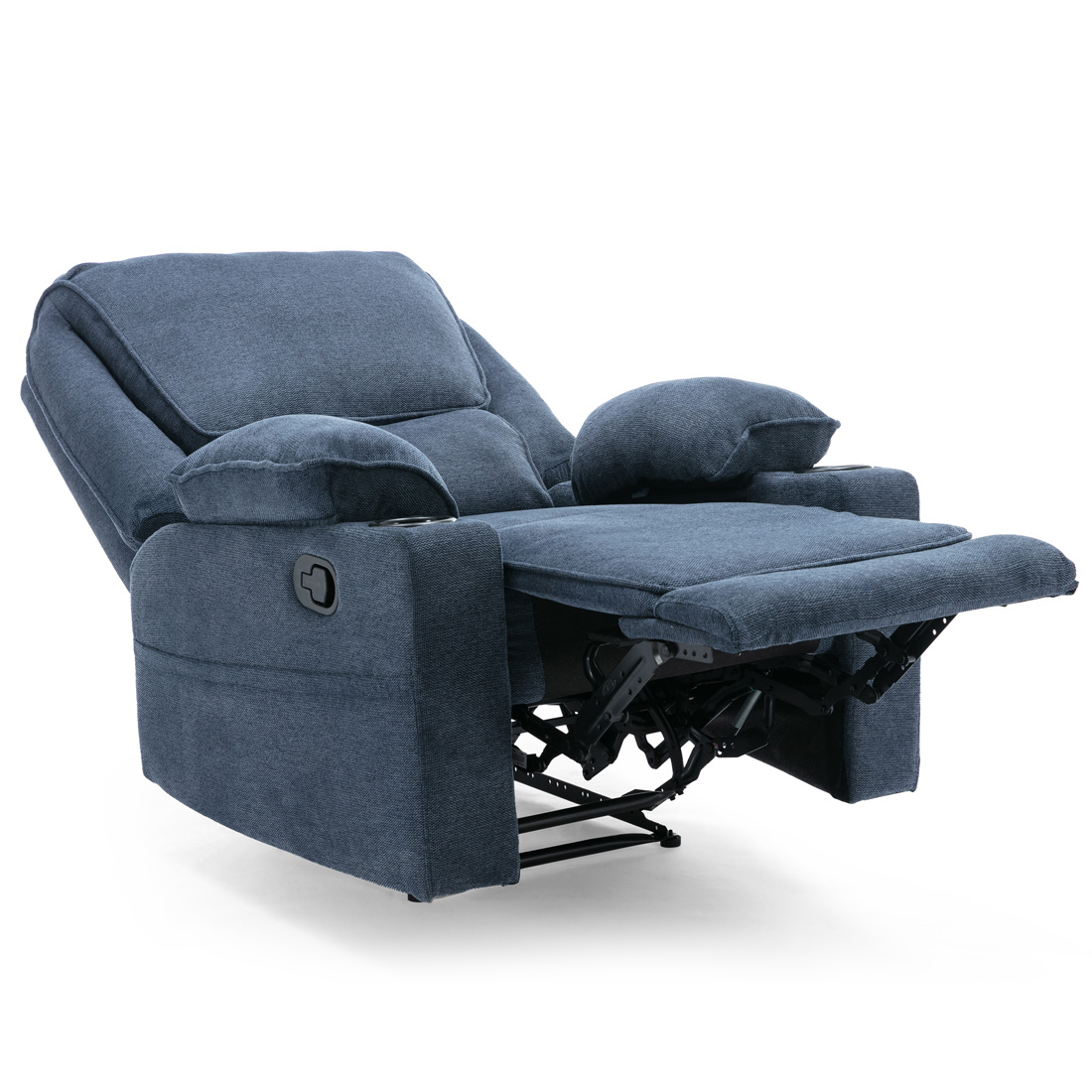 SYDNEY 1+2+3 SEATER FABRIC MANUAL RECLINER CHAIR BLUE AND GREY | eBay UK