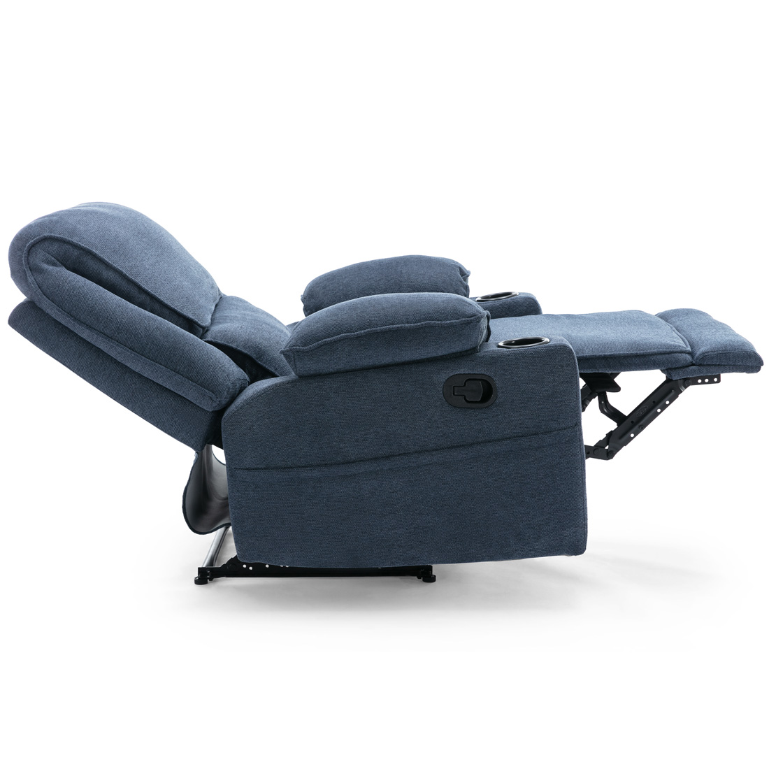 SYDNEY 1+2+3 SEATER FABRIC MANUAL RECLINER CHAIR BLUE AND GREY | eBay UK