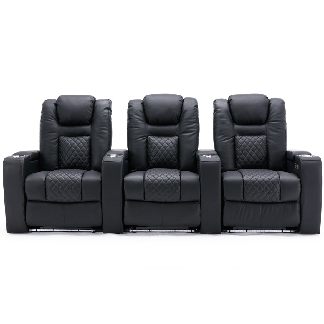 BROADWAY ELECTRIC RECLINER CINEMA CHAIR 1,2,3 & 4 SEATER AIR LEATHER ...