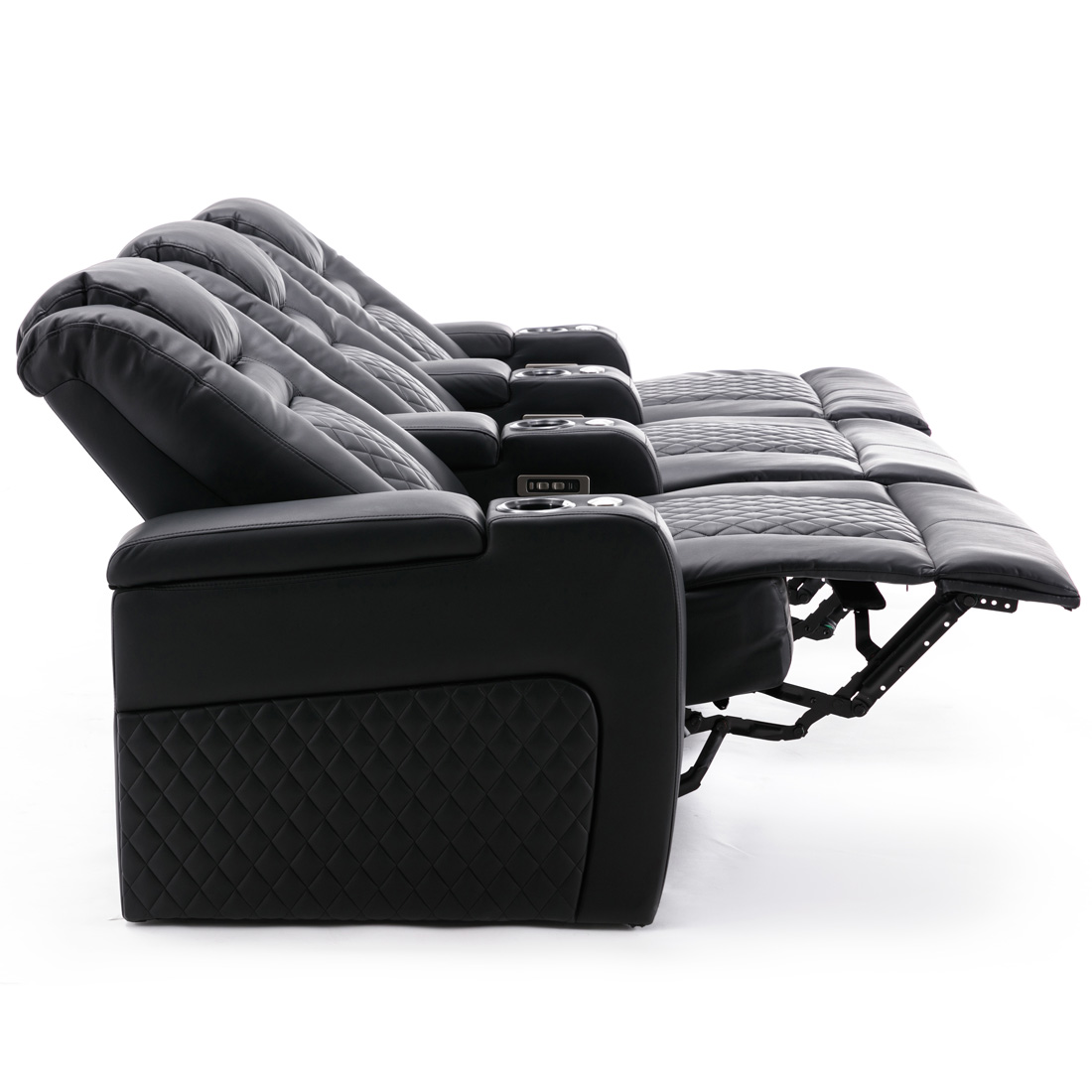 BROADWAY ELECTRIC RECLINER CINEMA CHAIR 1,2,3 & 4 SEATER AIR LEATHER ...