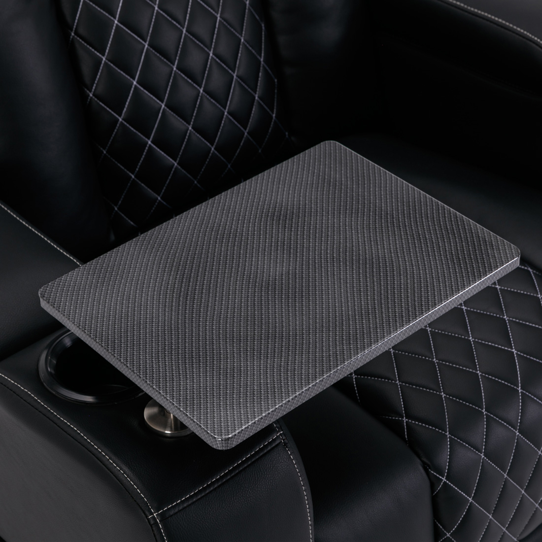 BROADWAY CINEMA 1,2,3,4 SEATER CHAIR BLACK / WHITE WITH TRAY AND ...